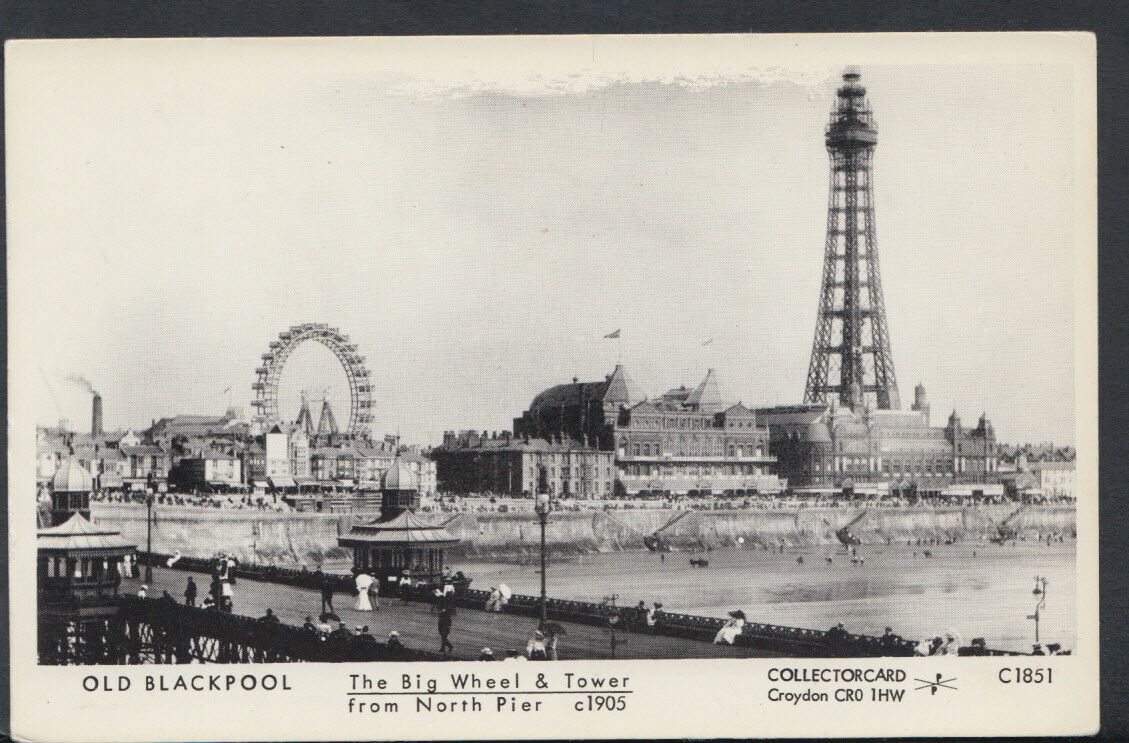 Lancashire Postcard - Blackpool, The Big Wheel and Tower, Pamlin Prints ...