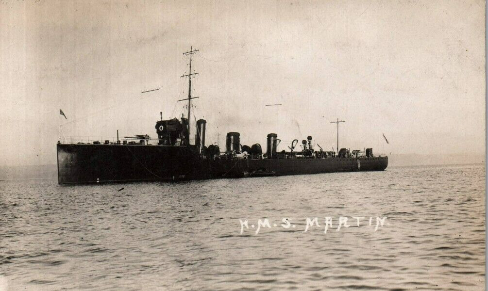 RPPC Photo British Royal Navy WWI HMS Martin Destroyer c.1910 | Other ...