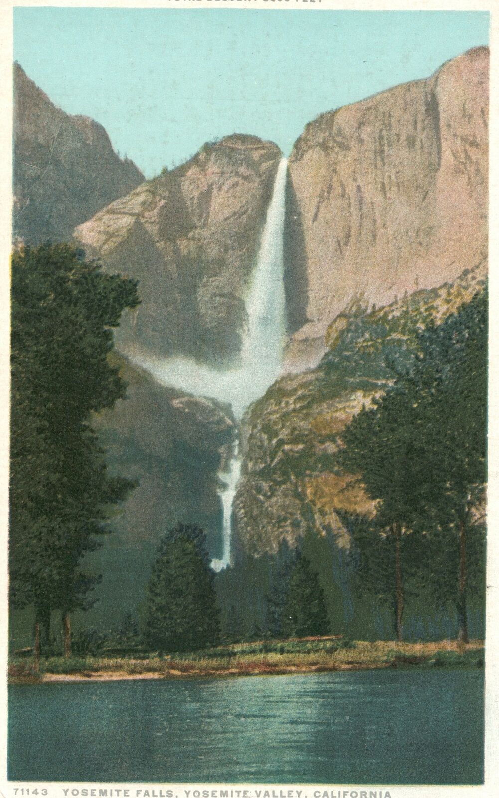 Vintage Postcard 1920's View of Yosemite Falls Yosemite Valley ...