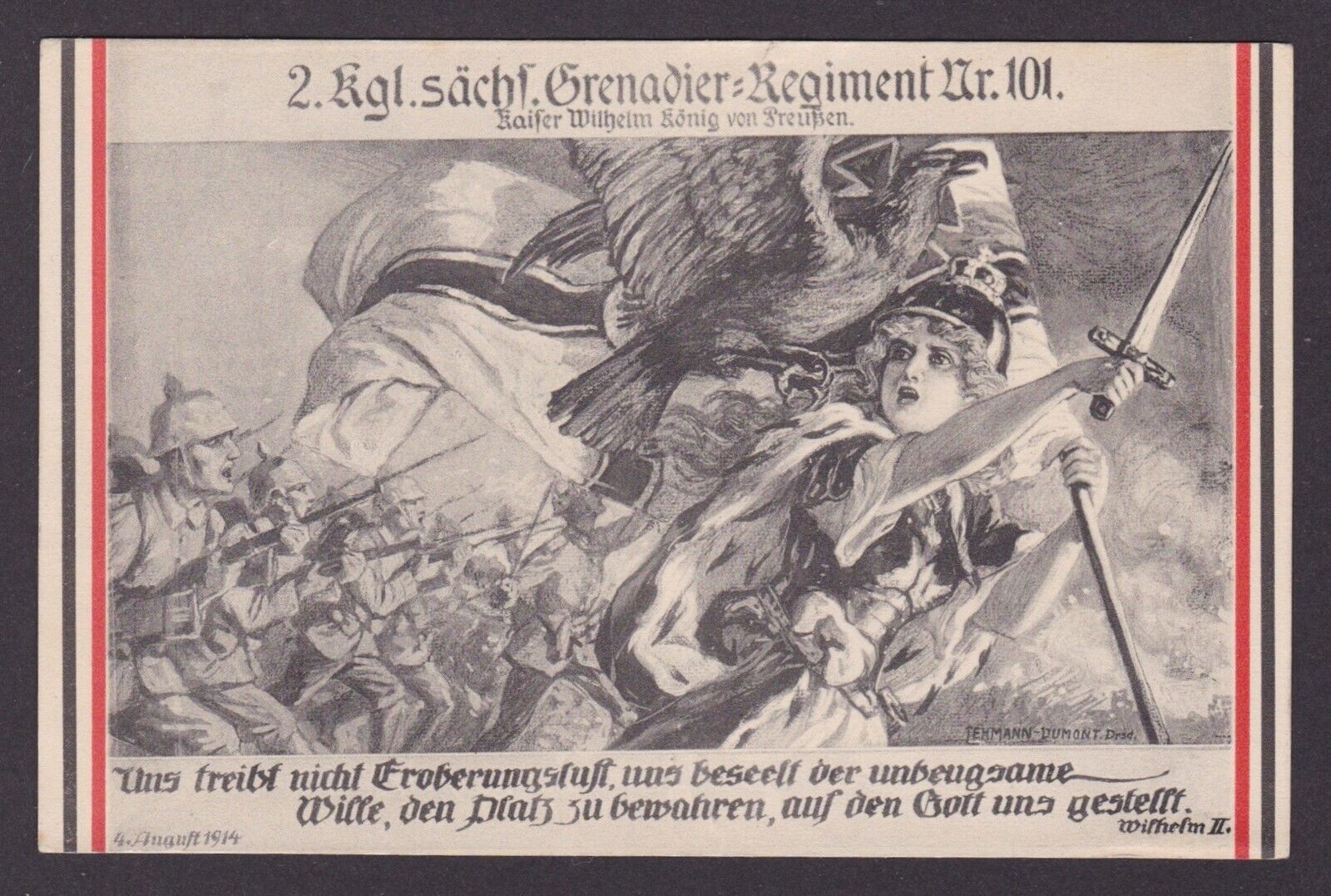 GERMANY 1915, Postcard, Grenadier-Regiment Nr. 101, WWI, Fieldpost ...