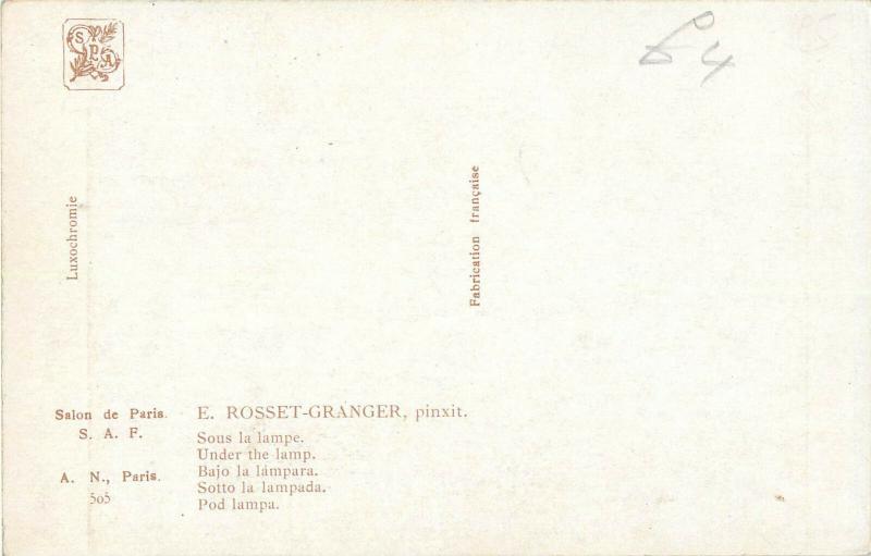 E. Rosset-Granger - Beauty under the lamp , Salon Paris art nude early ...