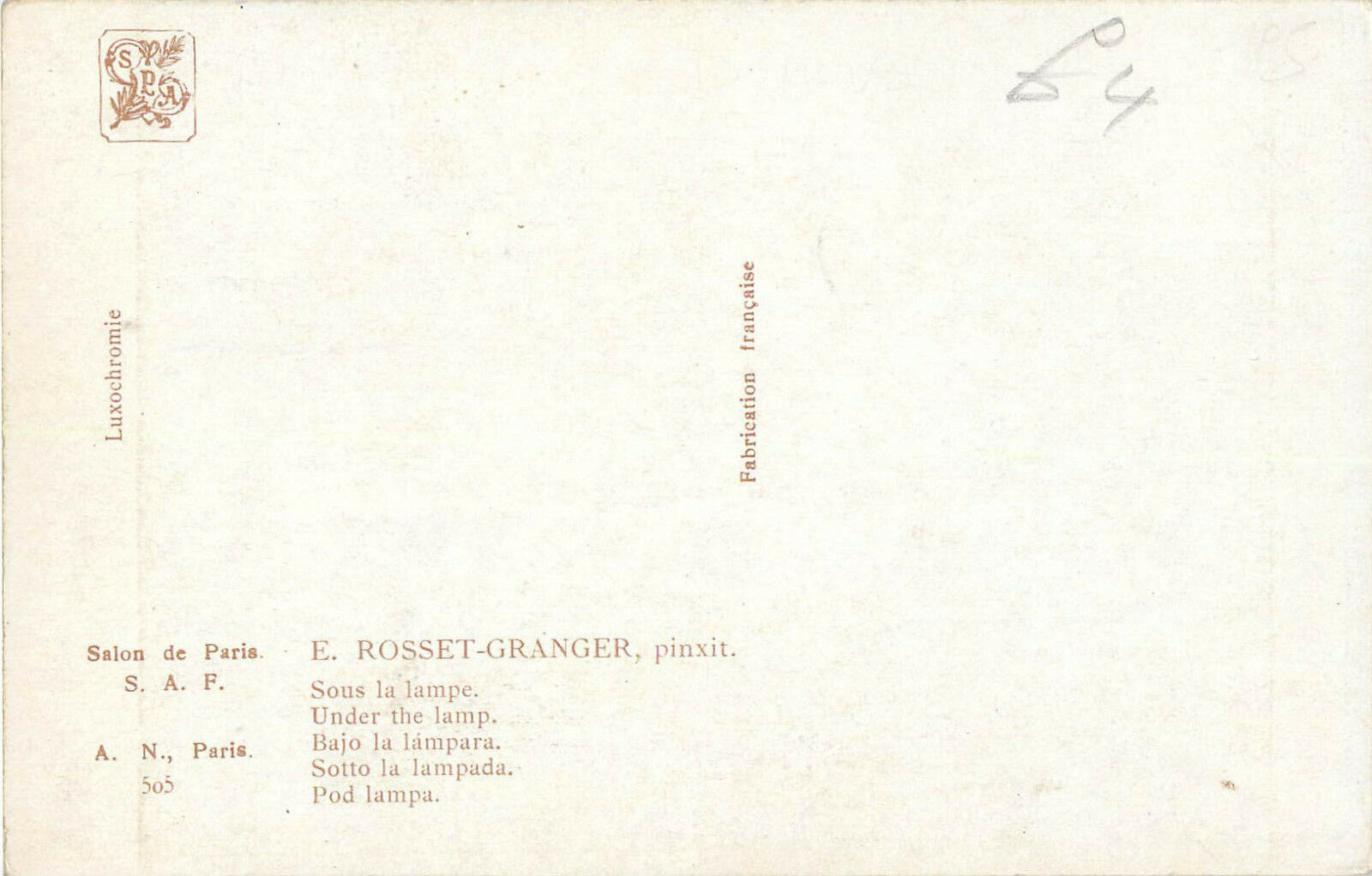 E. Rosset-Granger - Beauty under the lamp , Salon Paris art nude early ...