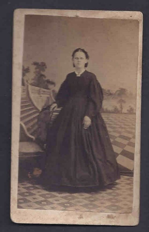 Ca Civil WAR Carte DE Visite Woman in Black Dress 2 1/2 X 4, W/2c Blue ...