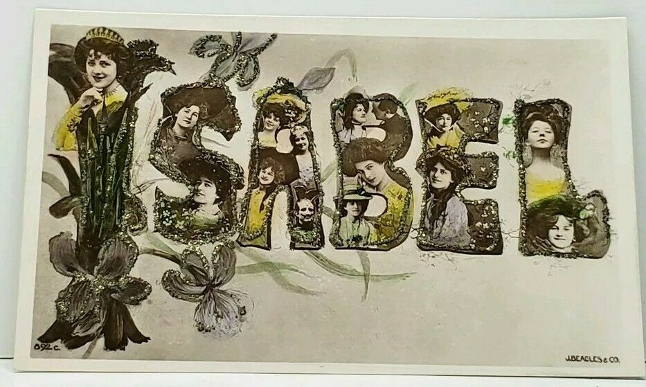 ISABEL Letter Photo Ladies Glitter Decorated Art Nouveau JB Eagles ...