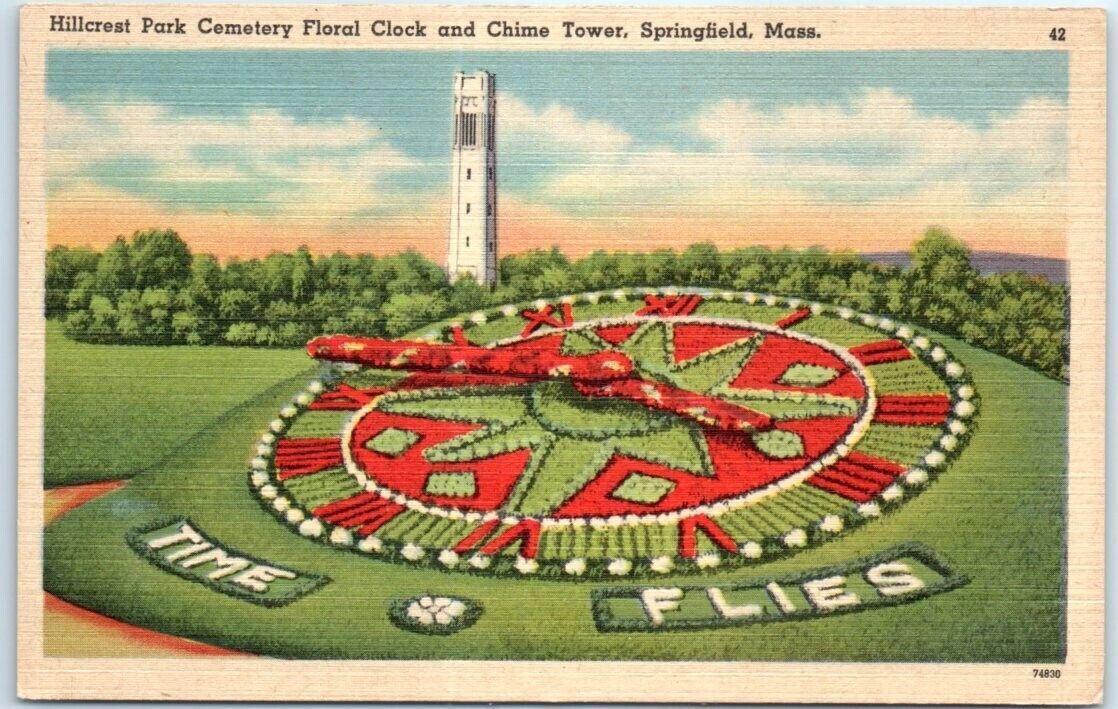 Postcard - Hillcrest Park Cemetery Floral Clock & Chime Tower ...
