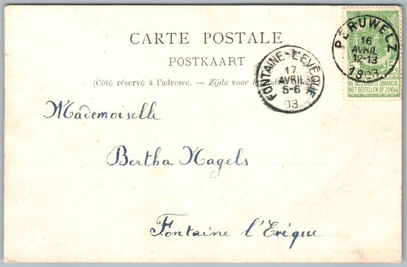 Russian Tsar Nicholas II Micro Portrait Antique 1903 Belgian Postcard W ...