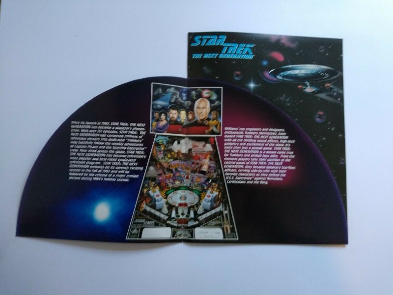 Star Trek The Next Generation Pinball FLYER Original 1993 Space Age Art ...