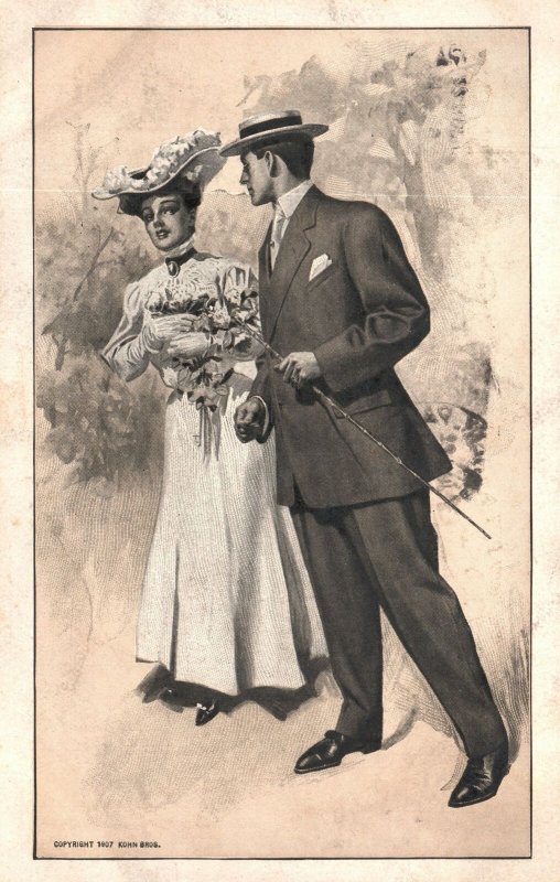 Vintage Postcard 1907 Portrait Victorian Lady & Man M. Arnfeld & Sons ...