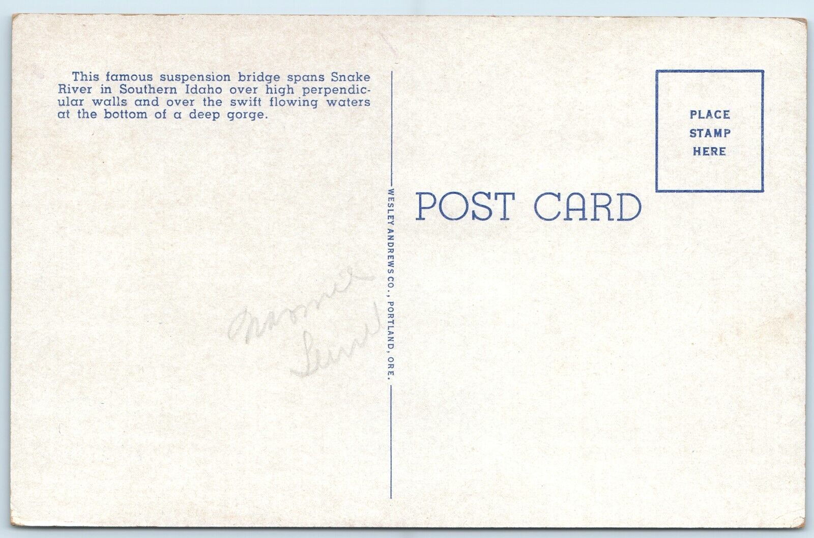 c1940s Twin Falls, ID Hansen Bridge Snake River Canyon Oregon Trail Vtg ...