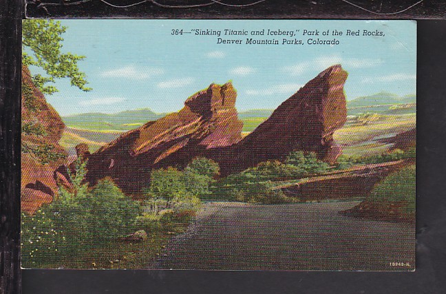 Sinking Titanic,Park of the Red Rocks,CO Postcard | United States ...