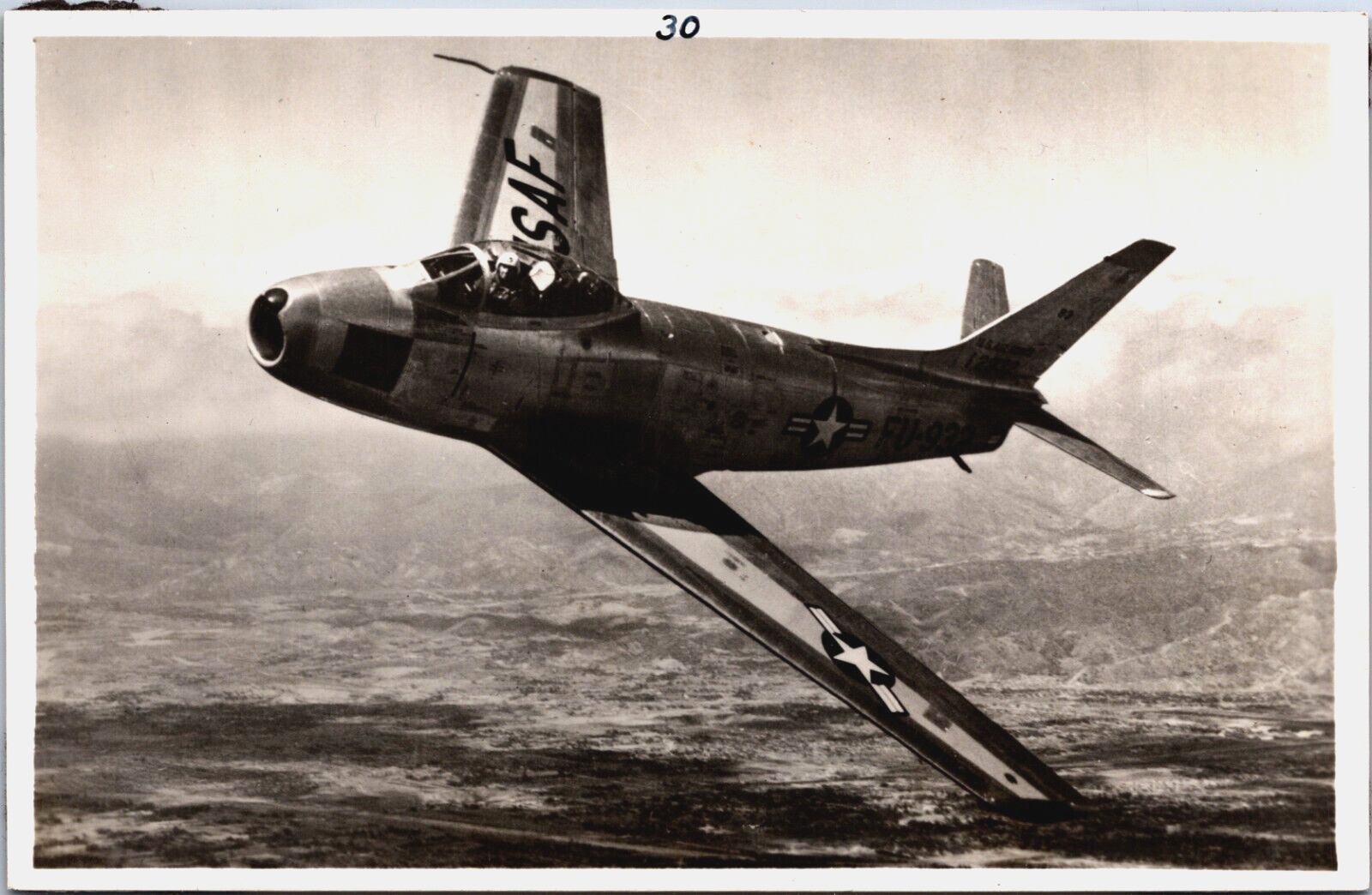 North American F-86 Sabre Transonic Jet Fighter Aircraft Vintage RPPC ...