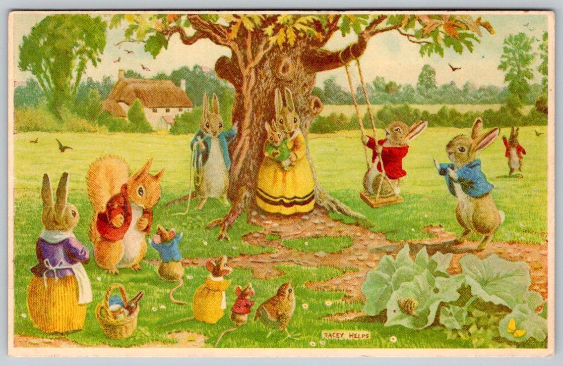 1972 Racey Helps the Swing Anthropomorphic Squirrels Rabbits Mice ...