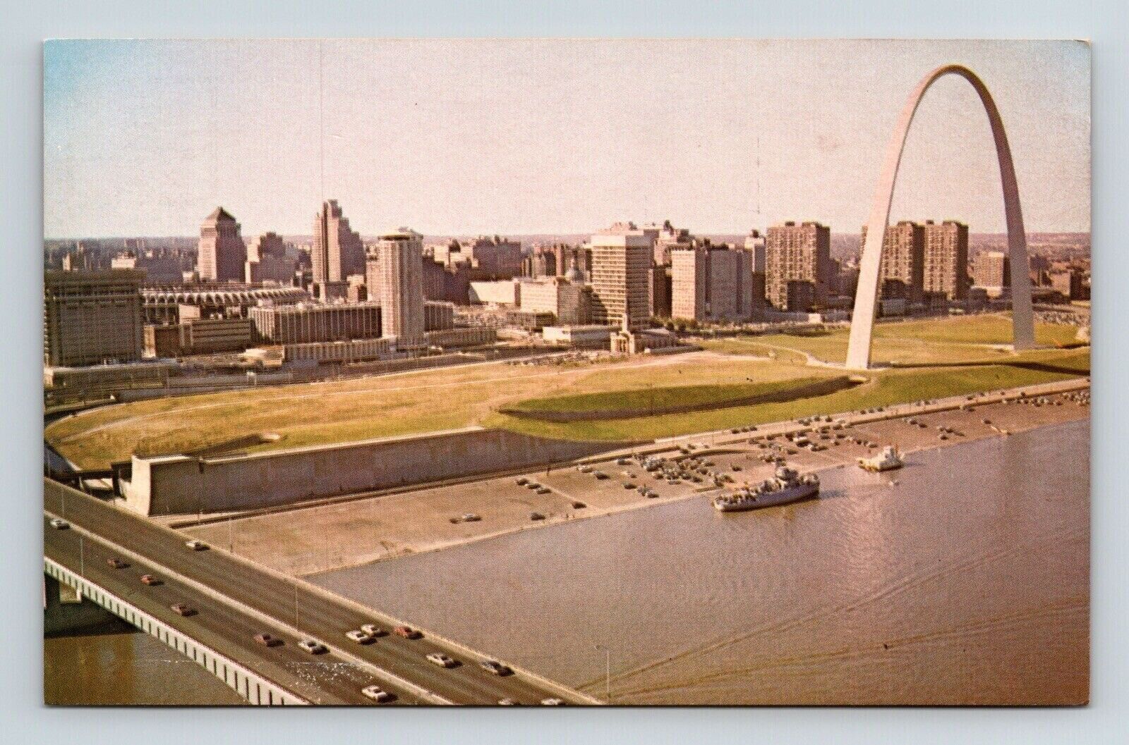 St Bridge Aerial Skyline View St Louis E Gateway Arch Riverfront MO ...