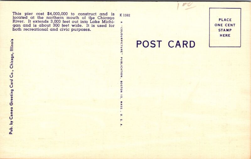 Historic Navy Pier Building Aerial View Chicago Illinois Docks Linen ...