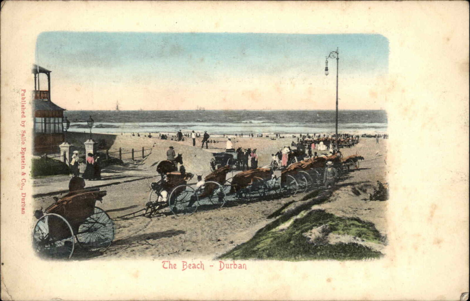 Durban South Africa The Beach Rickshaw c1900s-20s Postcard | Africa ...