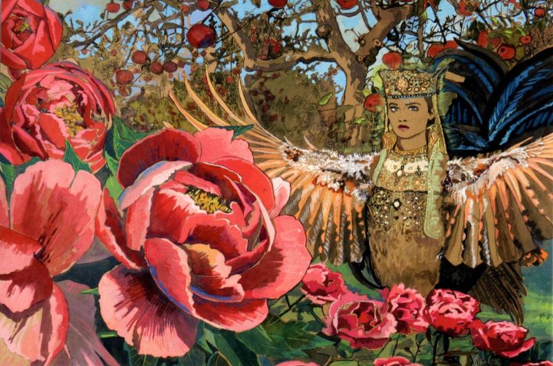 Sirin Mithological bird of Slavic folklore Fantasy Russian Modern ...
