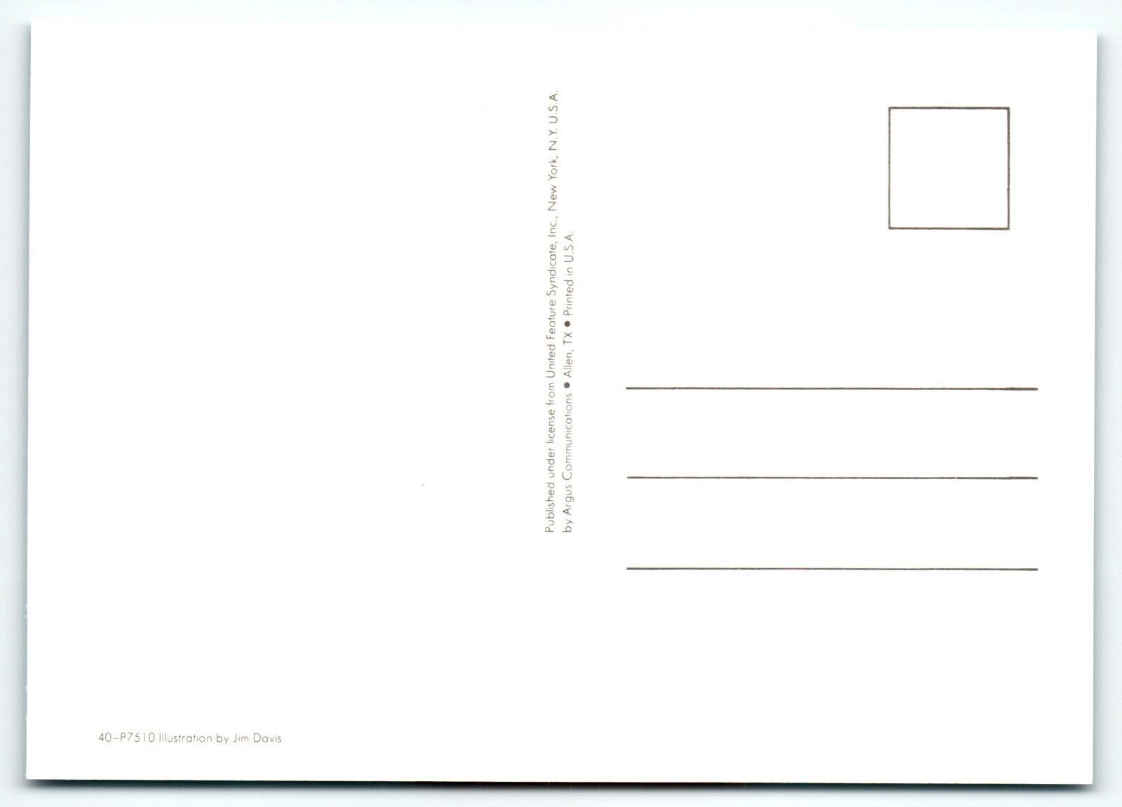 Garfield Postcard Bon Jour French Bread Jim Davis Comic Orange Tabby ...