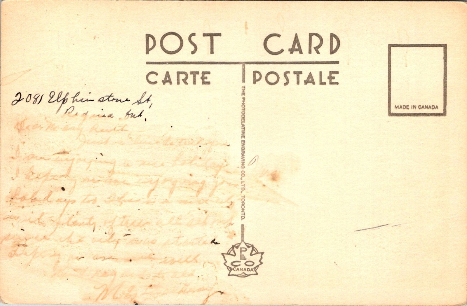 Vintage Postcard Panoramic View of Victoria Park at Regina Saskatchewan ...