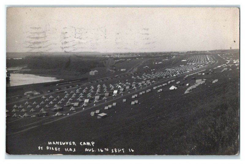 RPPC Maneuver Camp, Fort Riley, KS Real Photo Postcard *7H9 | United ...