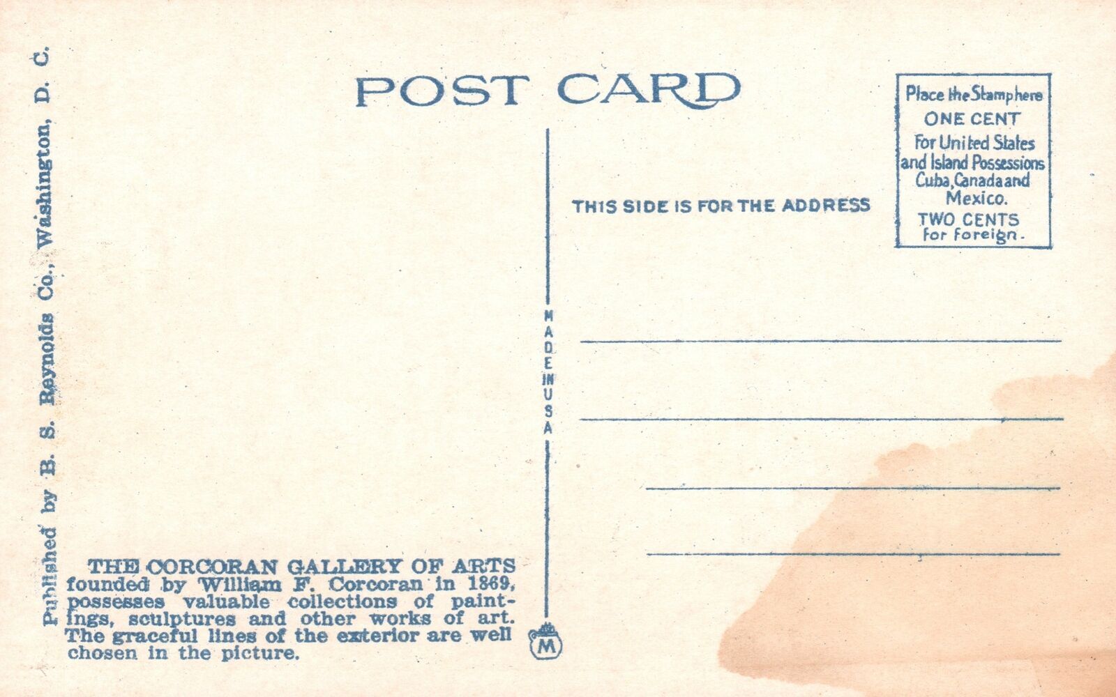 Vintage Postcard 1920's Corcoran Art Gallery Building Washington DC ...