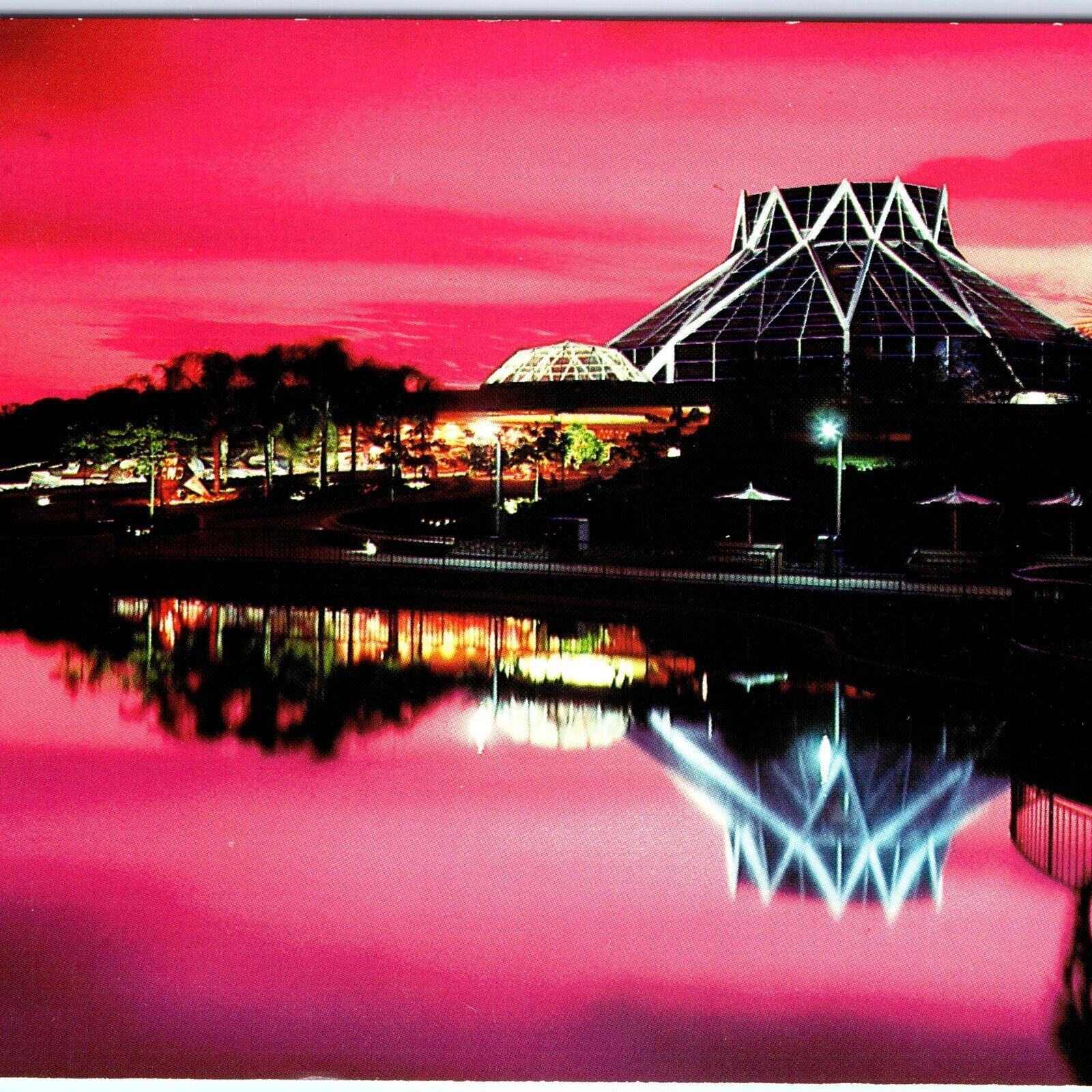 c1980s Orlando, FL EPCOT Center Sunset Lake Reflection Night Chrome 4x6 ...