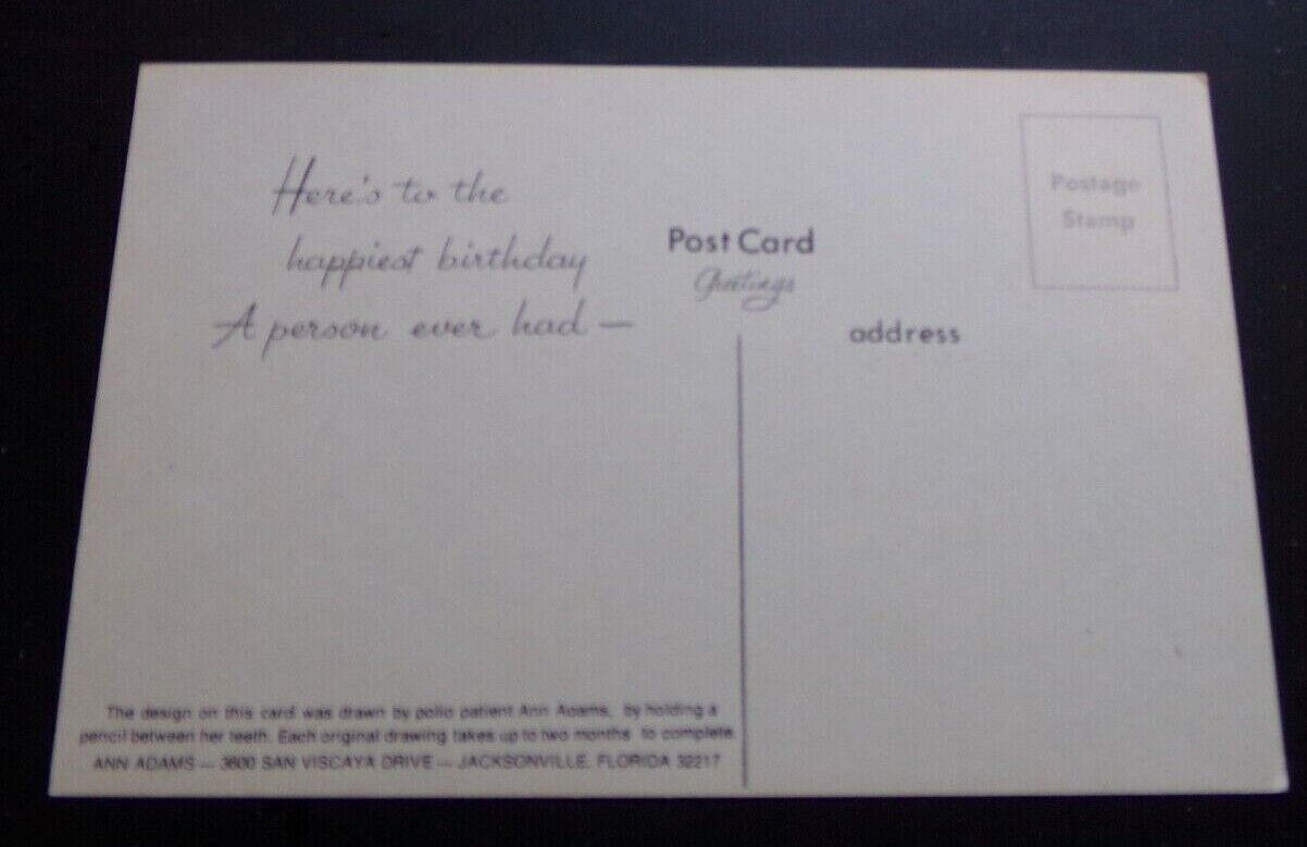 Unused PC - Sketch by Polio Patient ANN Adams W/ HER Teeth - a Happy ...