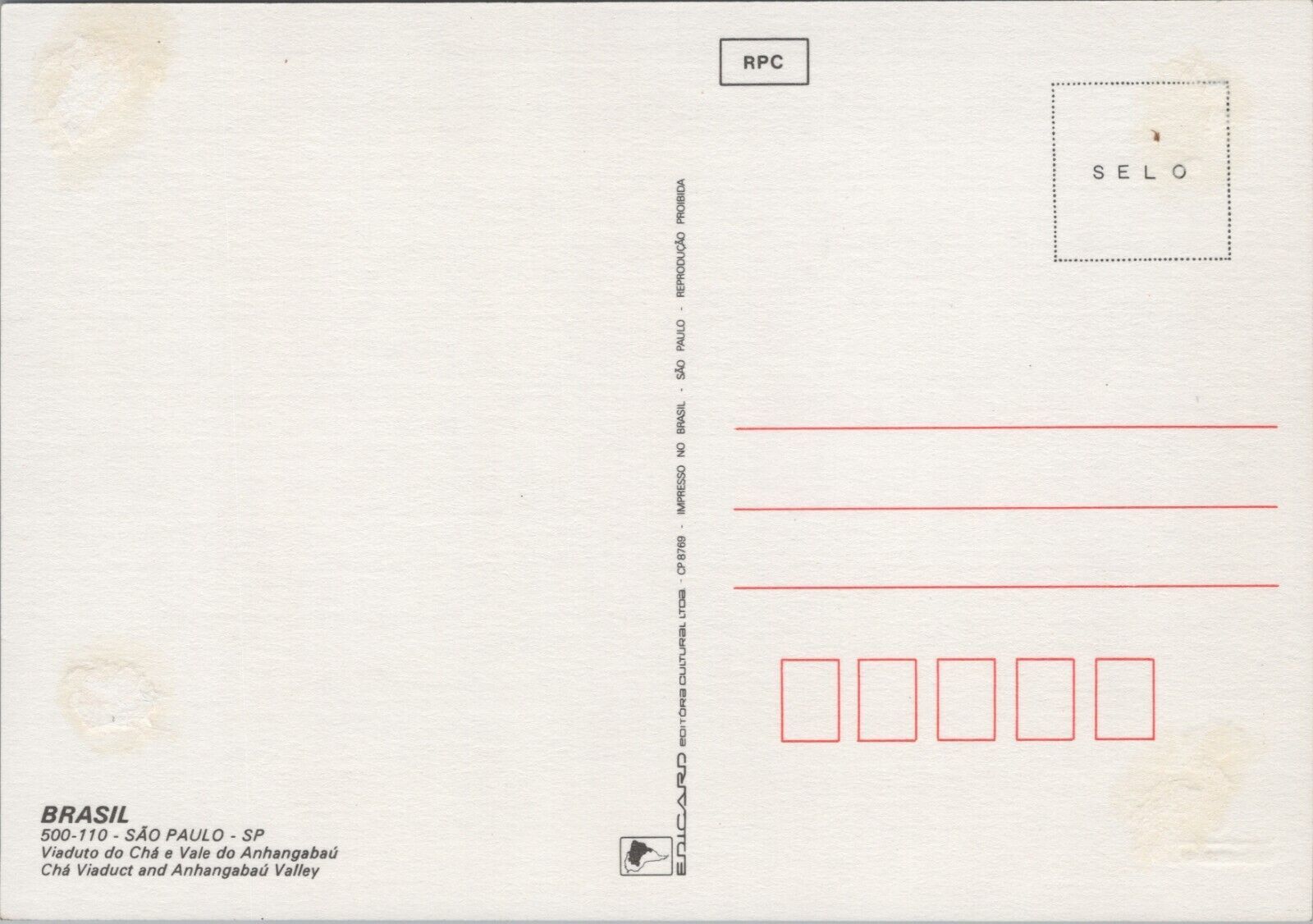 Brazil São Paulo Chá Viaduct and Anhangabau Valley Vintage Postcard ...