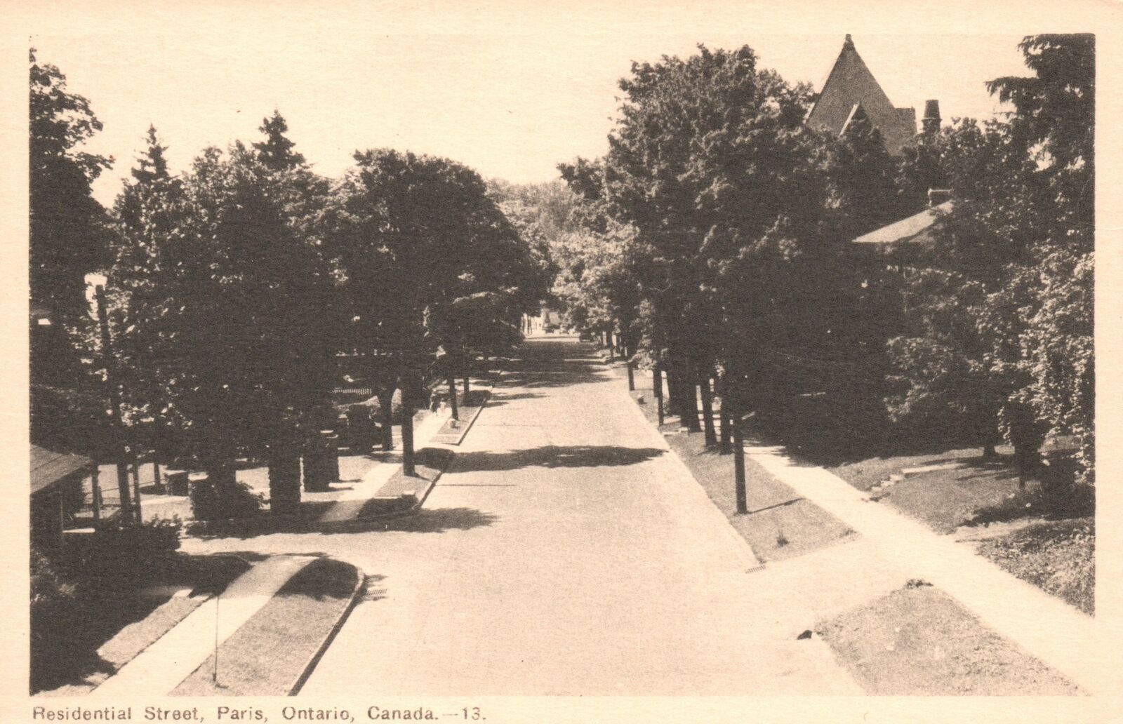 Vintage Postcard 1920's Residential Street Road Highway Paris Ontario ...