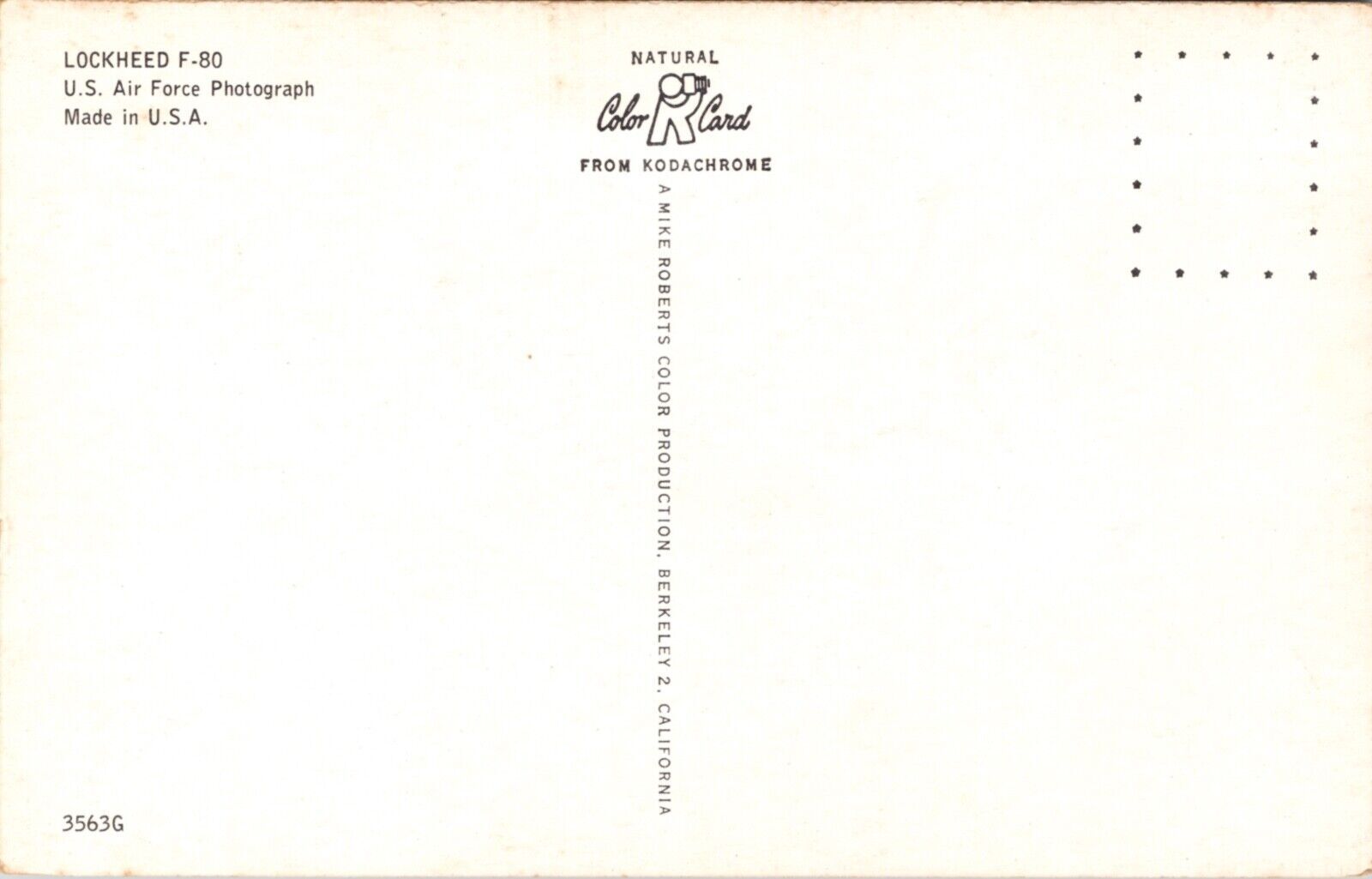 Postcard Lockheed F-80 U.S. Air Force Airplane | United States - Other ...