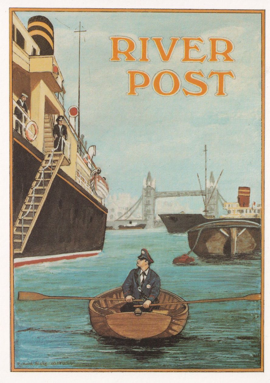River Post Royal Mail Boat Paddle Postman Poster Postcard | Topics ...