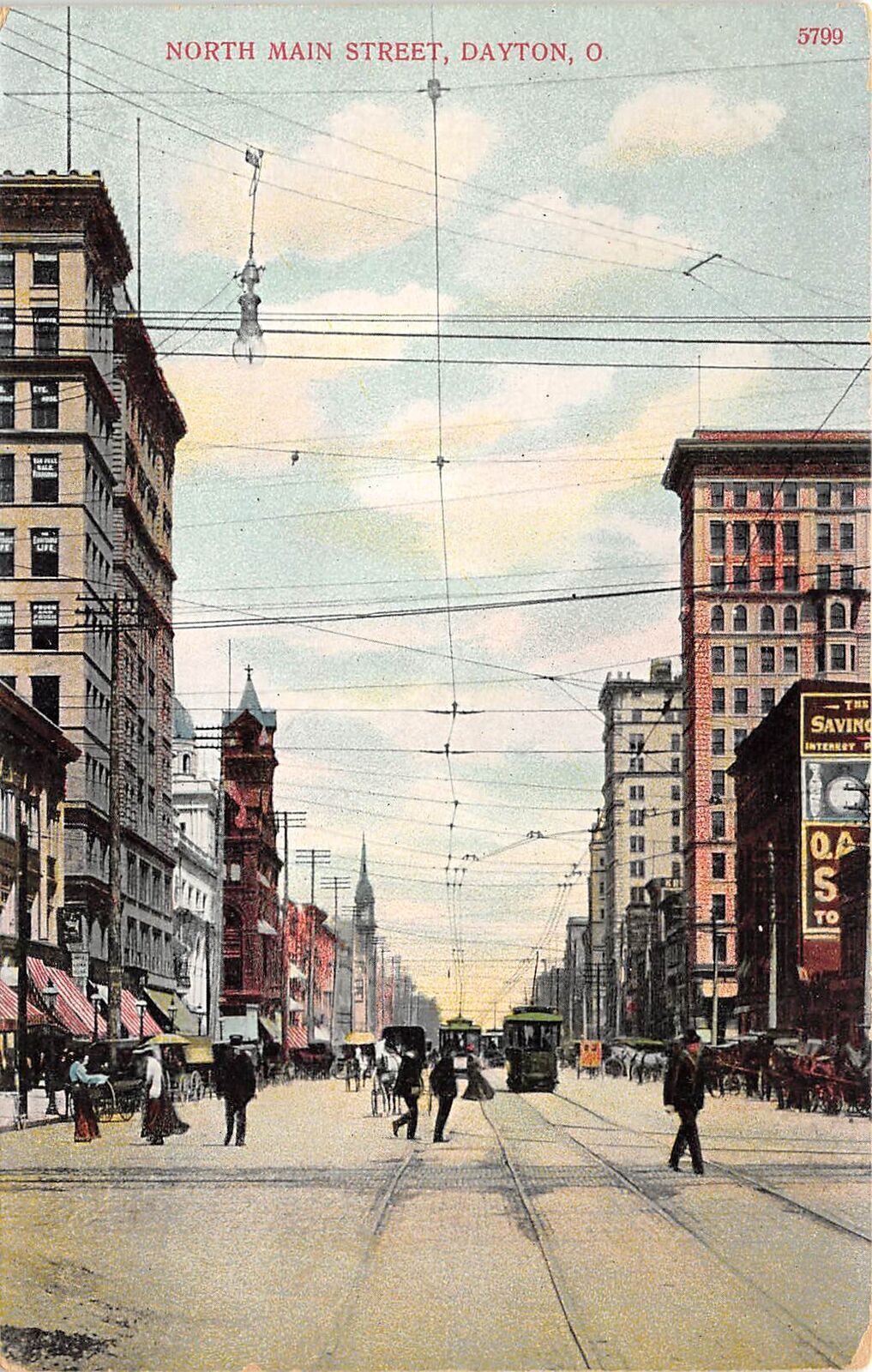 Dayton Ohio c1910 Postcard North Main Street Stores Streetcar | United ...