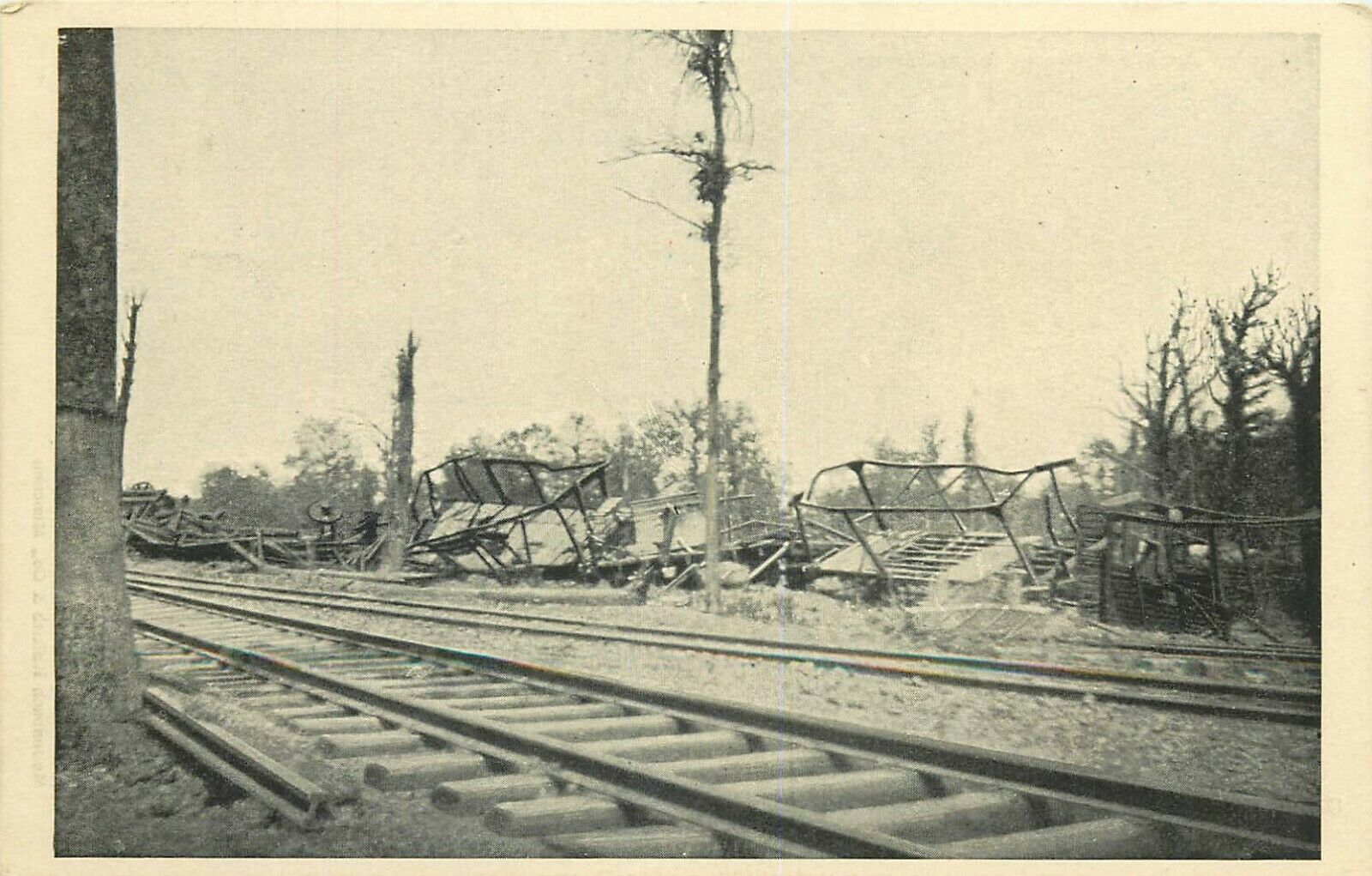 Ammunition Amber train destroyed by artillery fire ww1 war atrocities ...