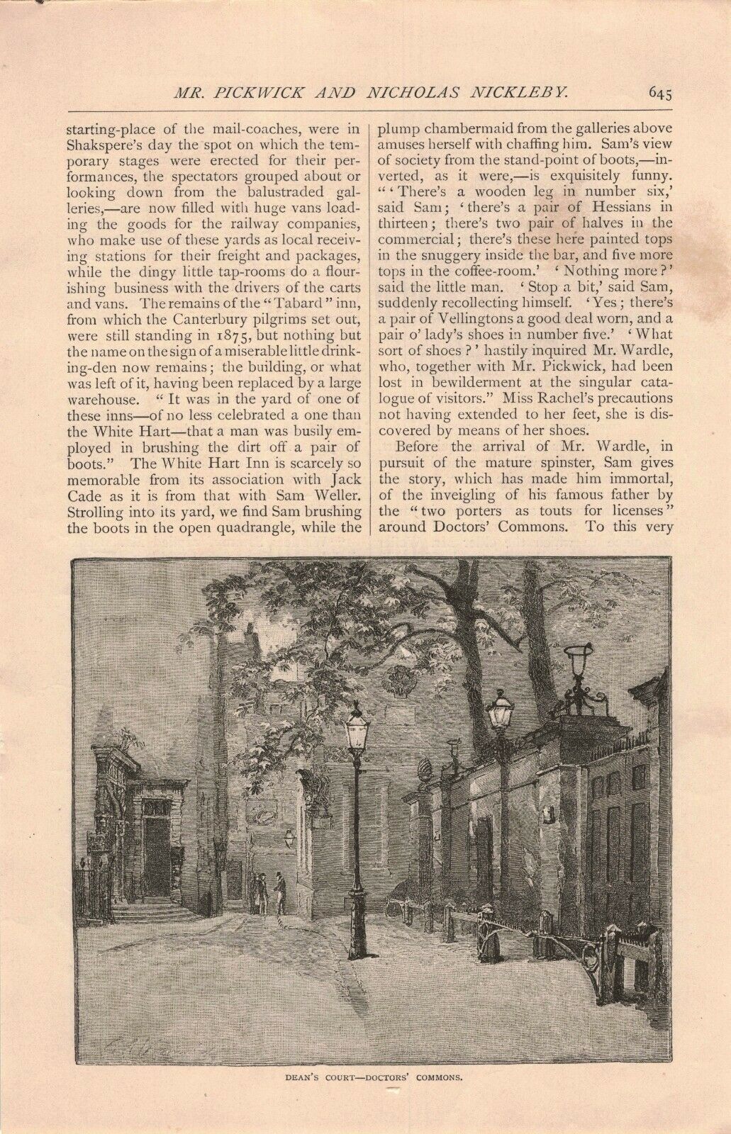 1880 Victorian Engravings Dean's Court Doctors' Commons Abbey Gate 2v1 ...