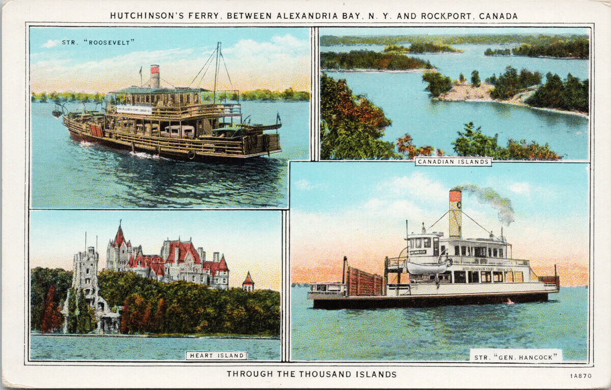 Hutchinson's Ferry Alexandria Bay NY Steamer Gen Hancock & Roosevelt ...