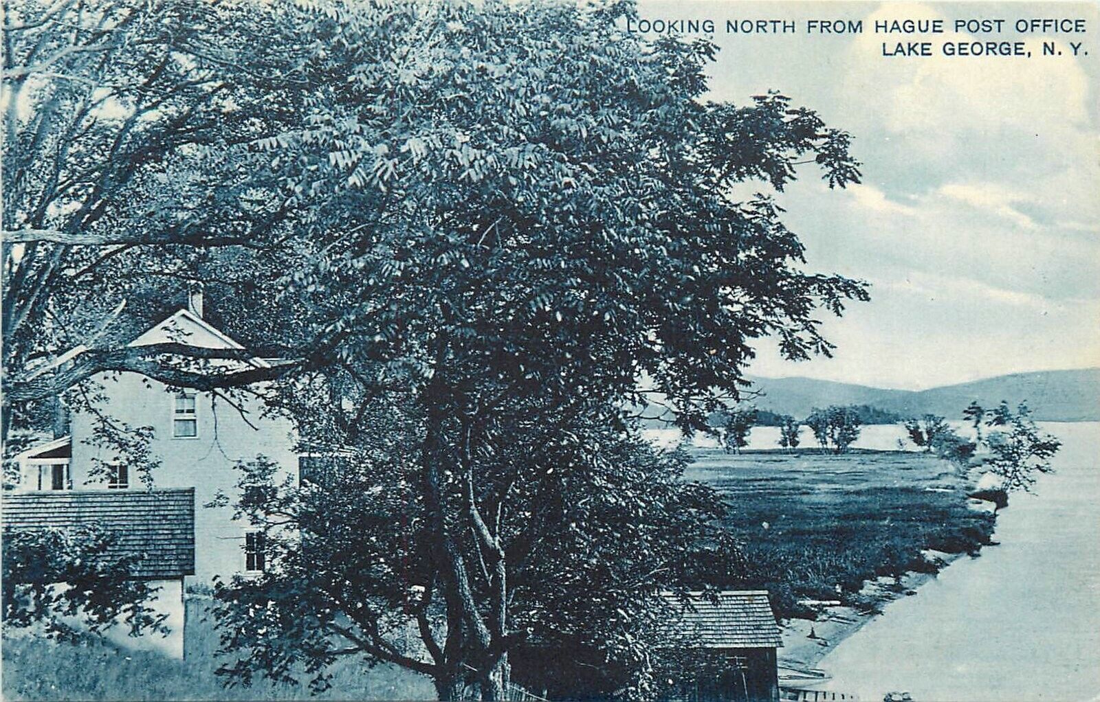 Lake George New York Hauge Post Office Looking North Hulett Postcard 24 ...