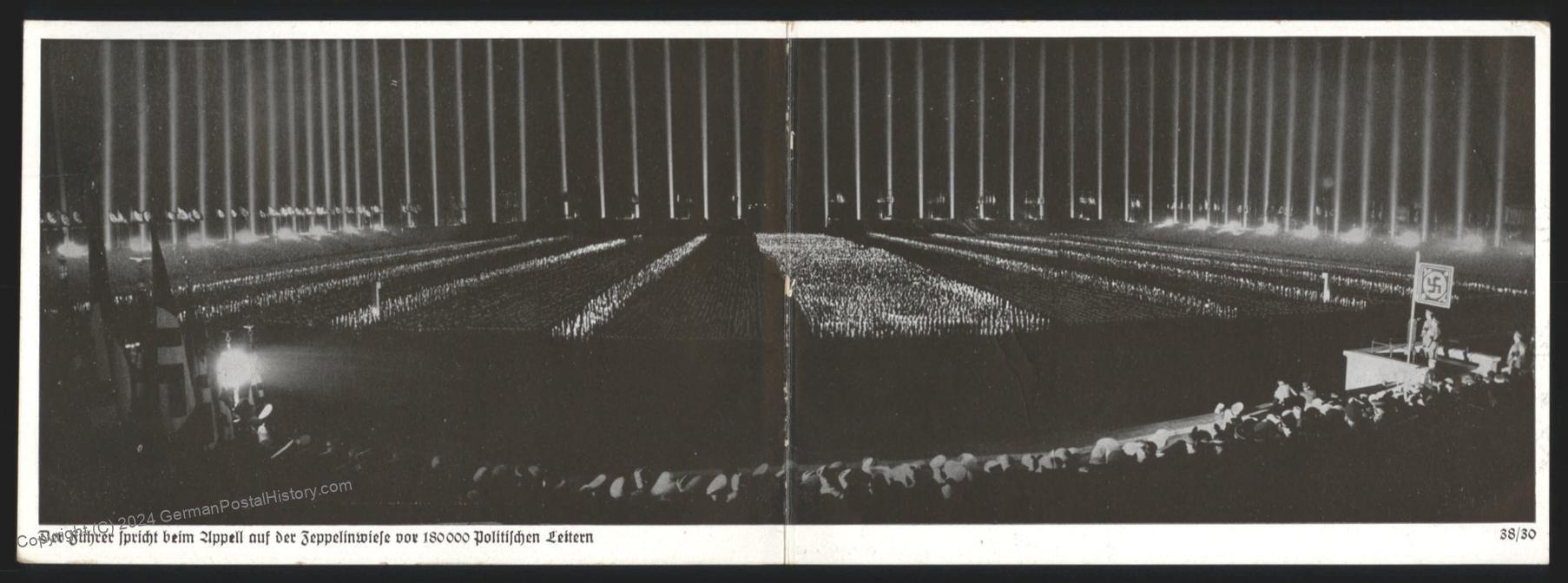 3rd Reich Germany 1938 Nuremberg Rally Reichsparteitag Panorama Double ...