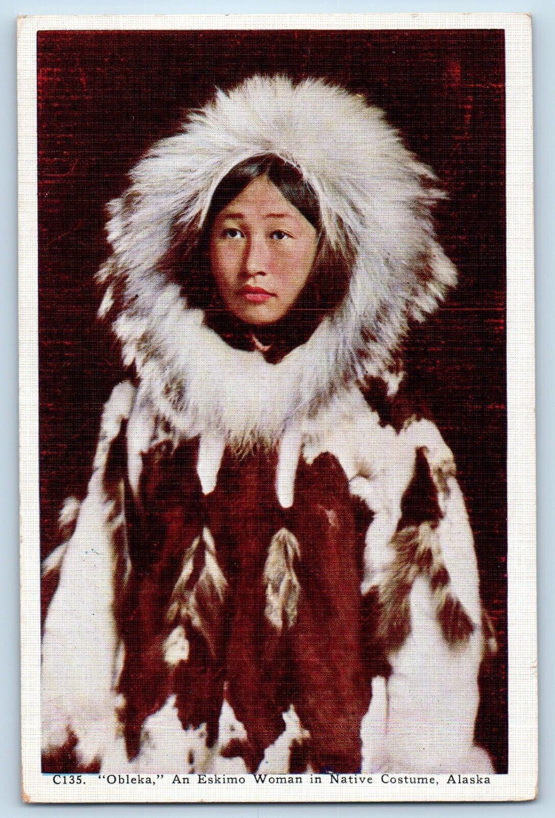 Obleka Eskimo Woman Postcard In Native Costume Alaska Naval Censor WWII ...