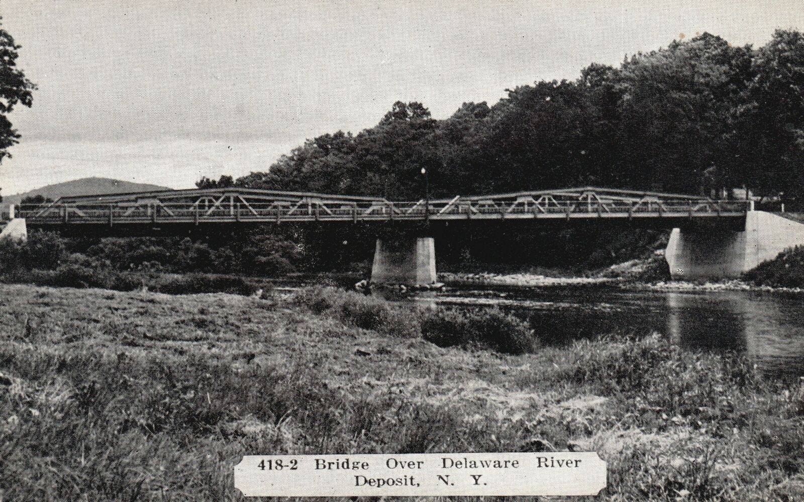 Vintage Postcard 1930's Bridge Over Delaware River Deposit New York ...