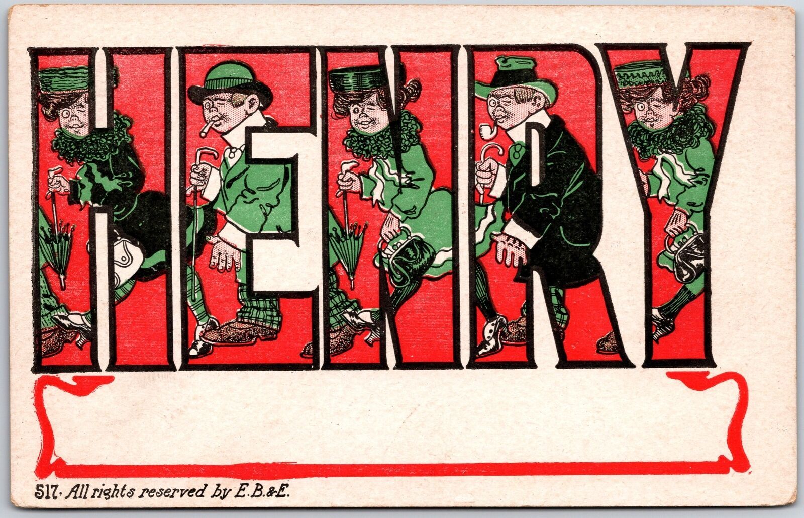 Henry Name With Pictures In Each Letter Comic Card Postcard | Other ...