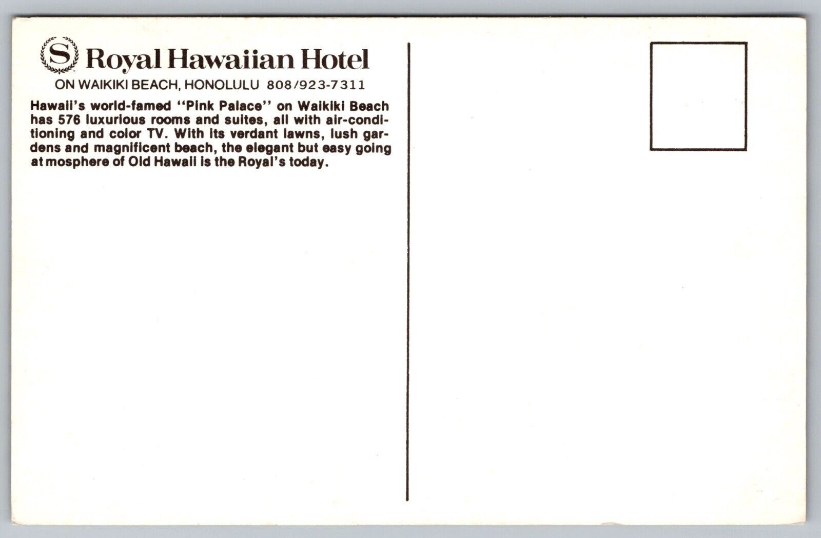 Royal Hawaiian Hotel Waikiki Beach Honolulu Beach Reflections Vintage ...