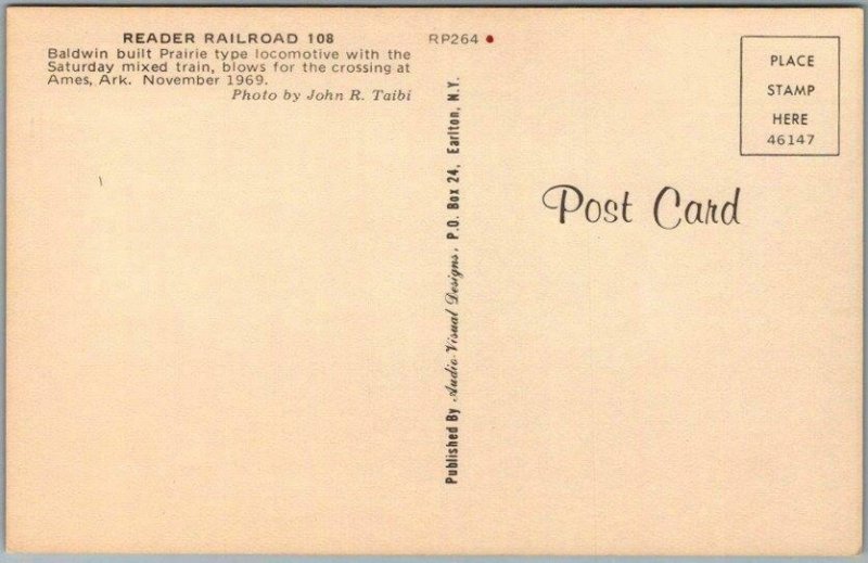 Vintage Reader, Arkansas Postcard READER RAILROAD Locomotive #108 Train ...