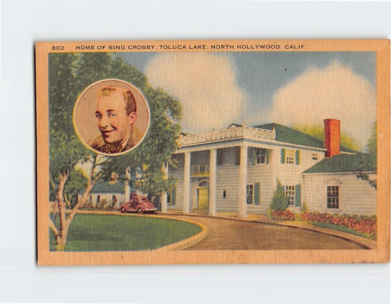 Postcard Home Of Bing Crosby, Toluca Lake, North Hollywood, Los Angeles ...