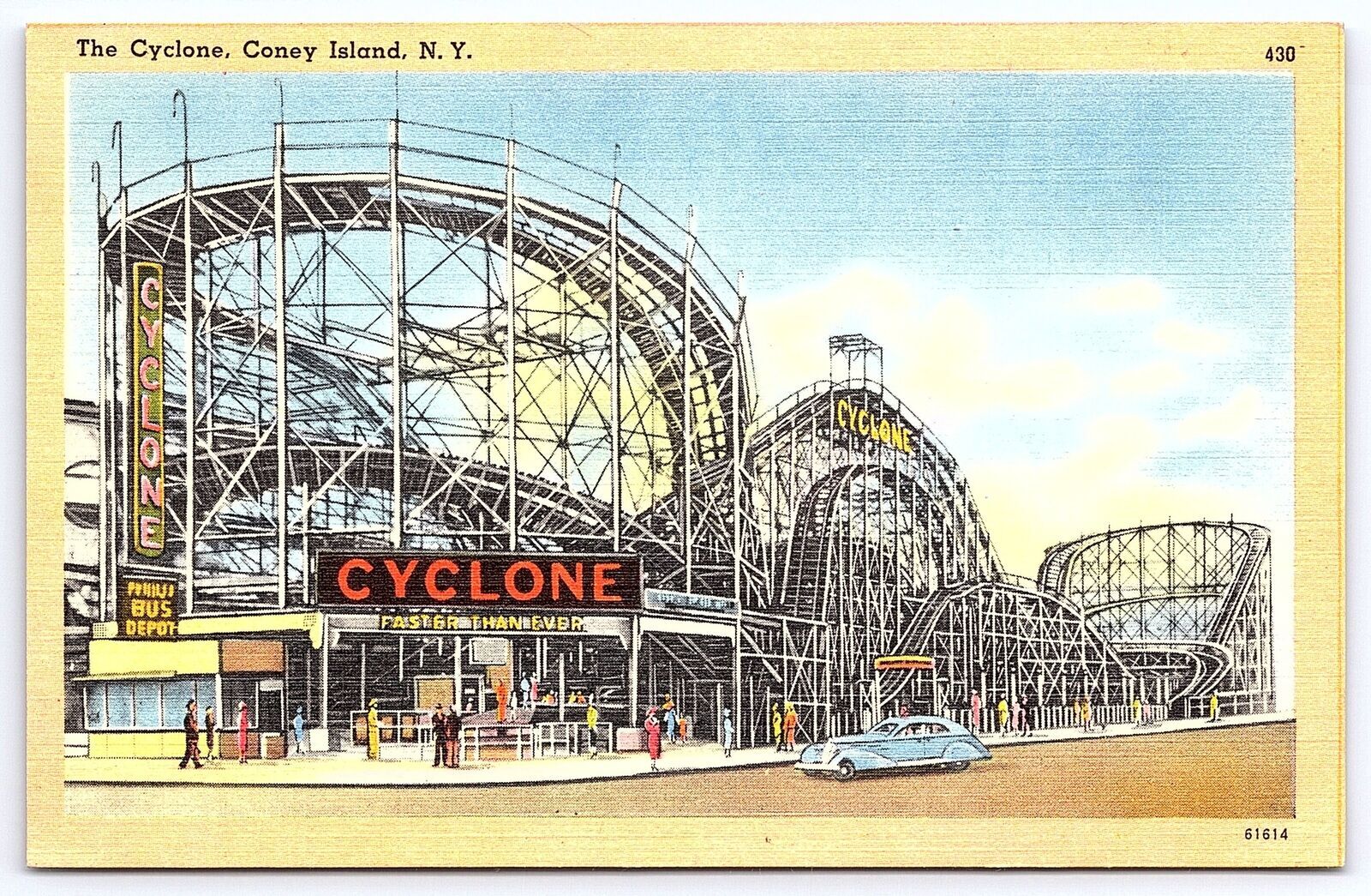 Cyclone Roller Coaster Coney Island New York City Tourist Attraction ...