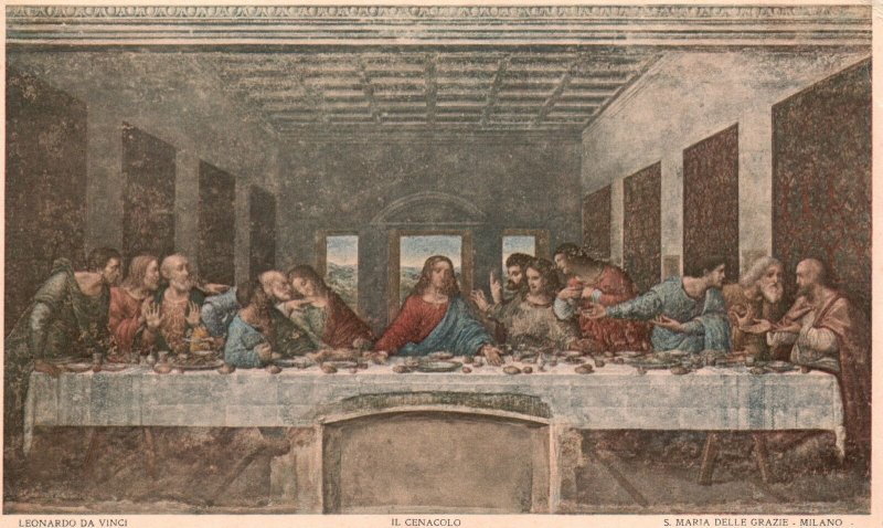Vintage Postcard Jesus The Last Supper Leonardo Da Vinci IL Cenacolo ...