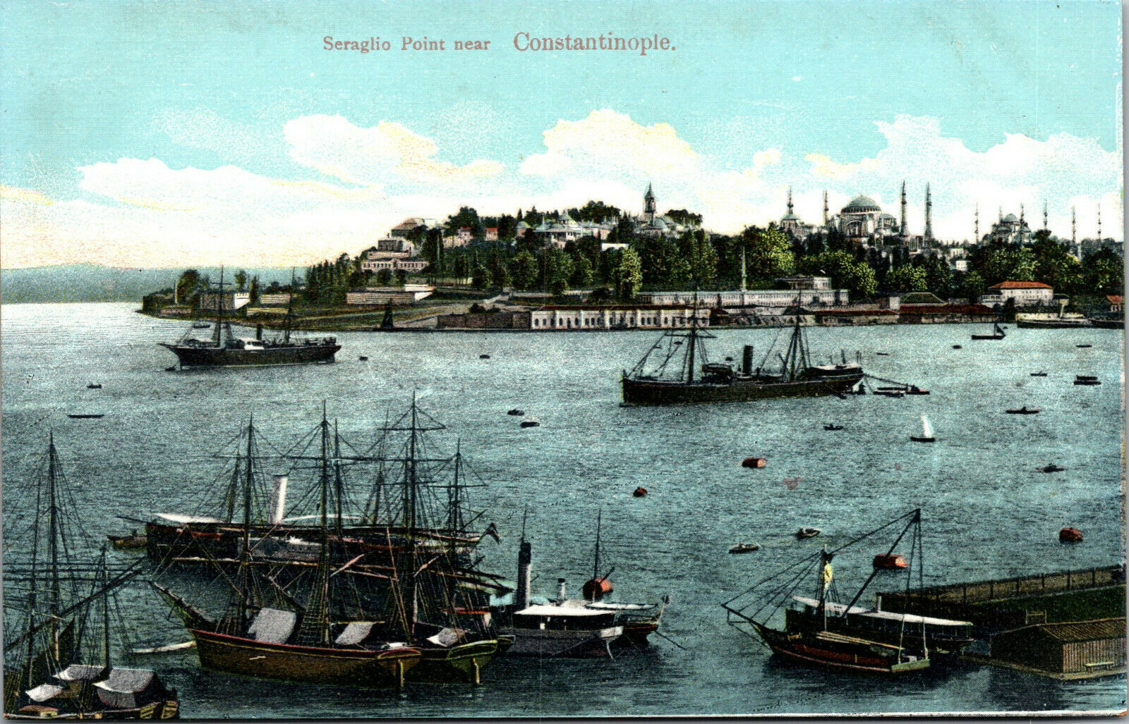 Vtg 1910s View Of Seraglio Point Constantinople Istanbul Turkey ...