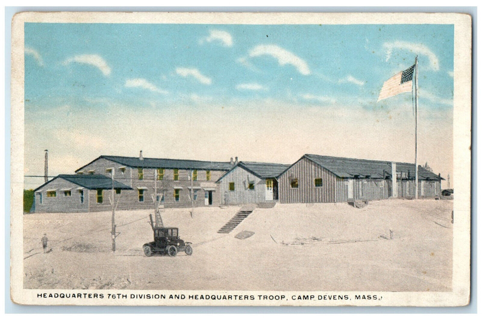 1918 Headquarters 76th Division Troop Camp Devens Massachusetts MA WW1 ...