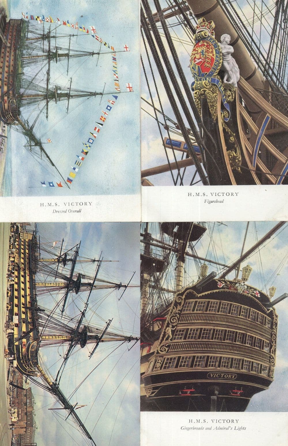 HMS Victory Gale & Polden 4x Antique Ship Postcard s | Topics ...