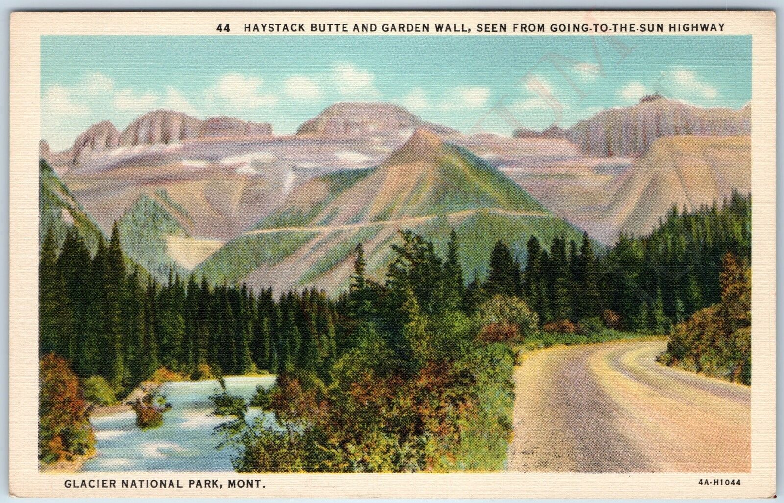 1934 Glacier National Park Mont Haystack Butte Garden Wall Going to Sun ...
