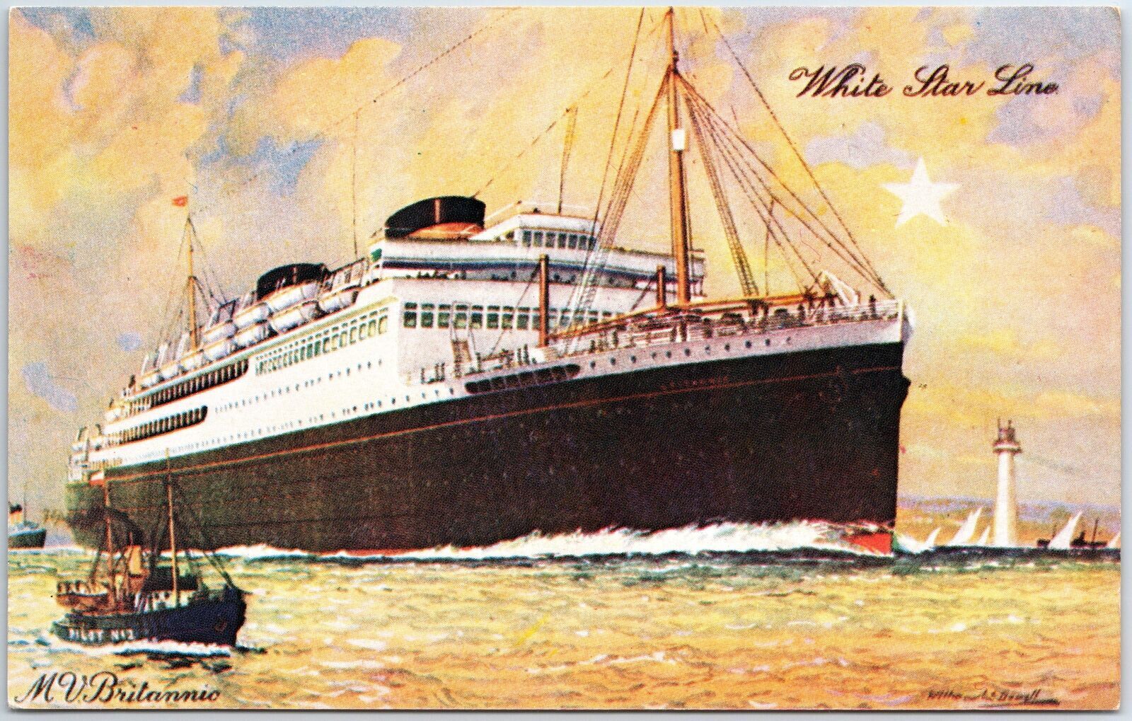 Vintage Postcard White Star Line's R.M.S. Britannic Hospital Ship Sunk ...