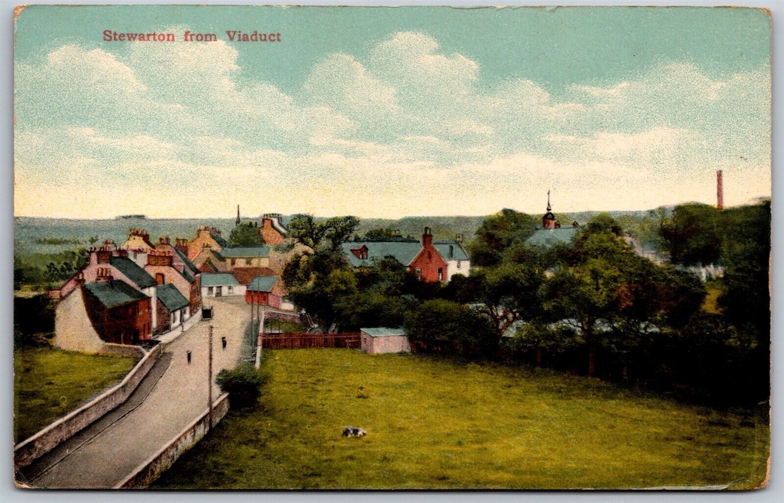 Vtg Stewarton City View From Viaduct East Ayrshire Scotland 1910s Old ...